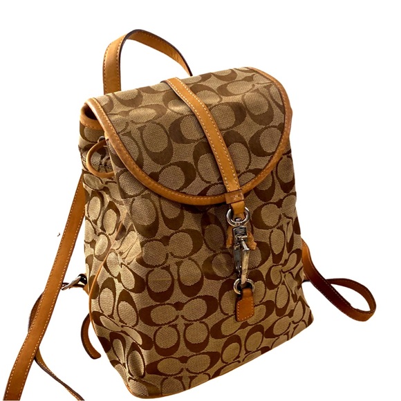 Coach | Bags | Coach Small Canvasleather Monogram Backpack | Poshmark